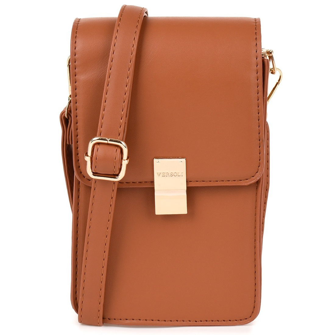 Brązowa Mała torebka damska na telefon mini listonoszka raportówka na ...