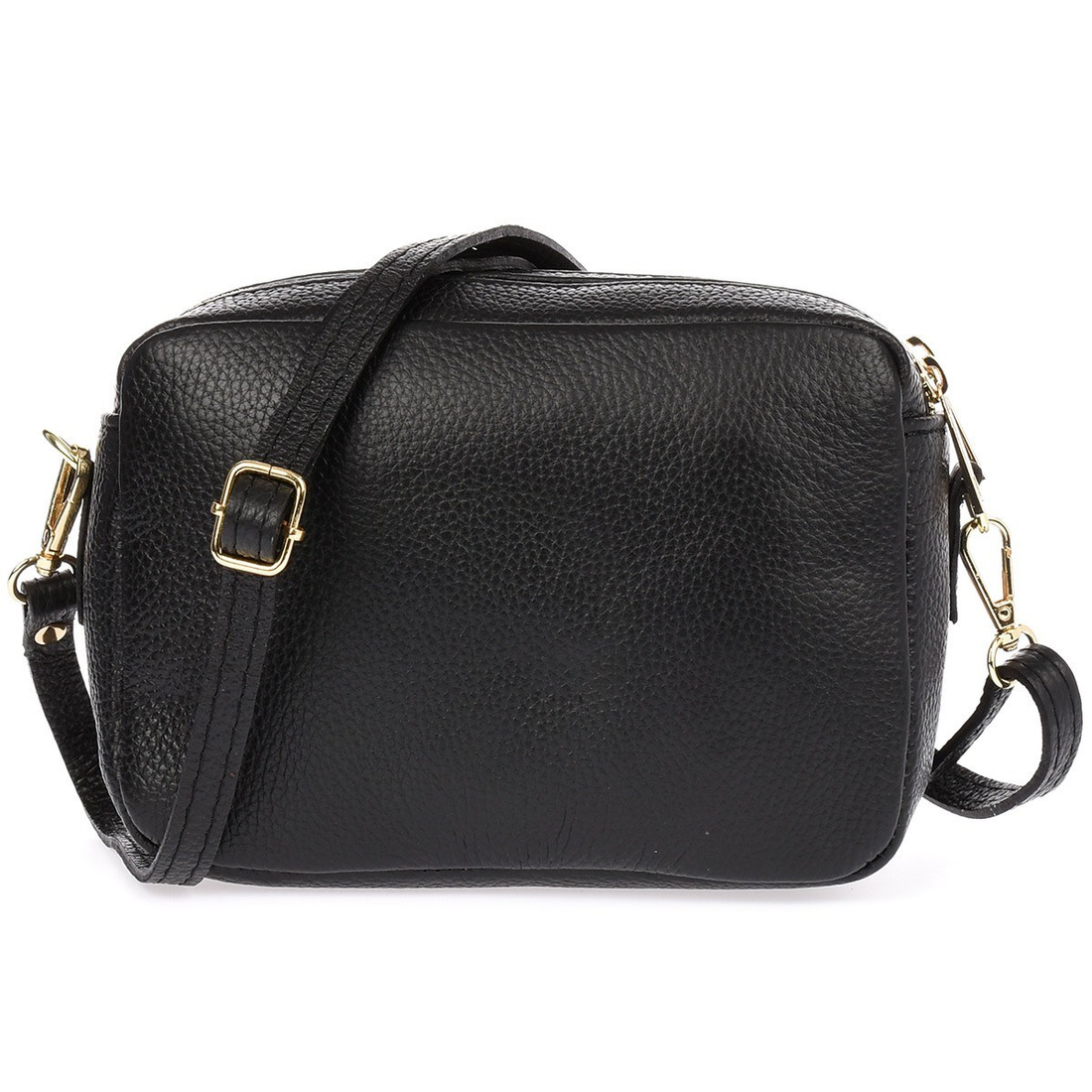 Mała torebka damska na ramię - skóra czarna czarny | Torebki damskie ...